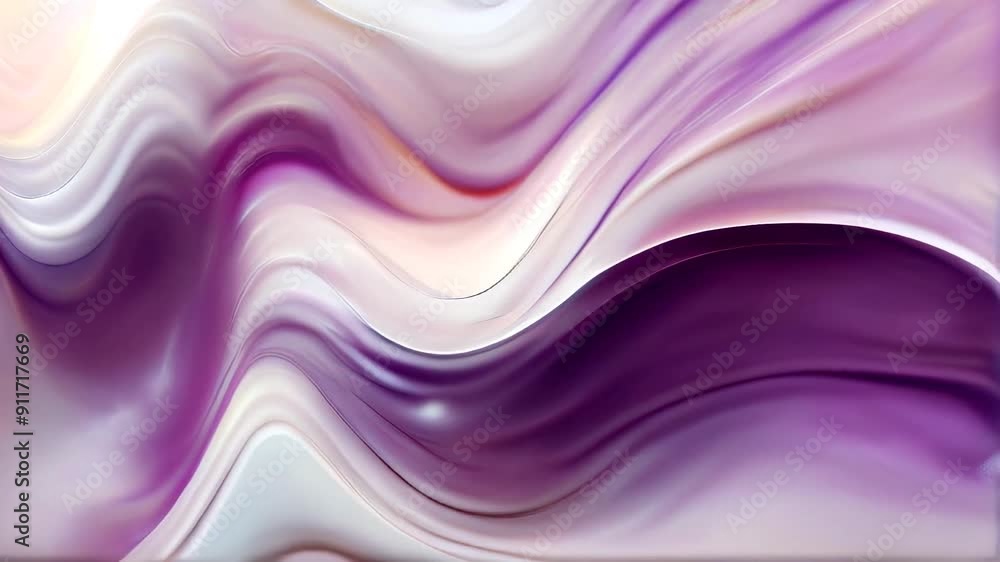 Animated 3D waving cloth texture. Liquid holographic background. Smooth ...