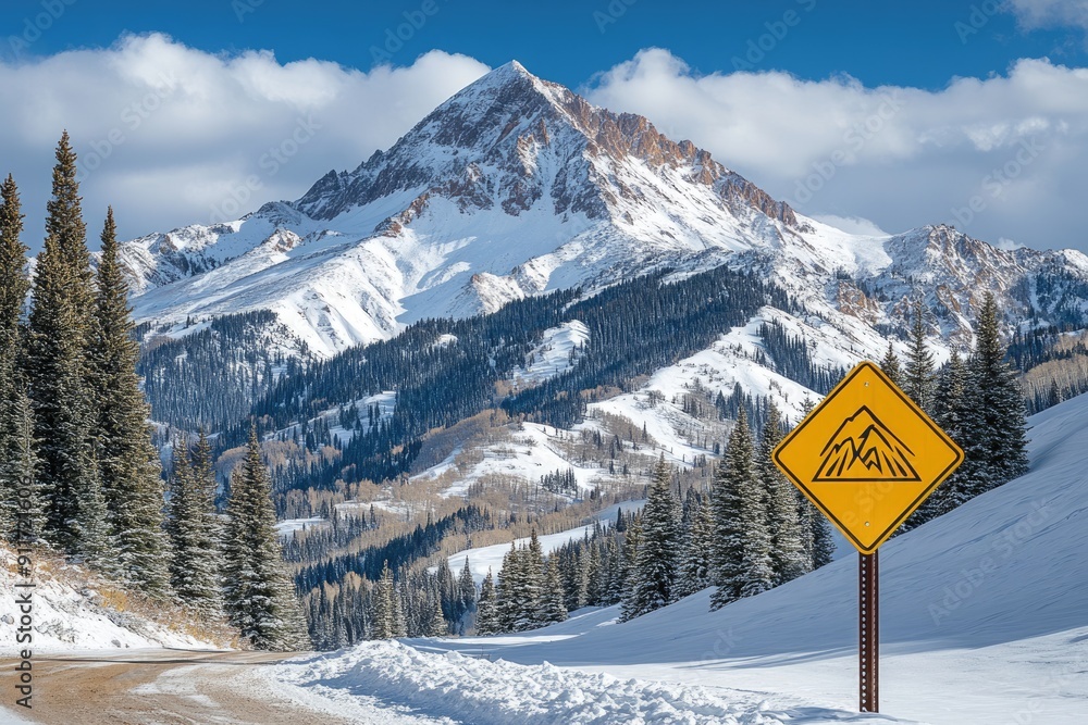 OHV Route Sign in Silverton, Colorado: Yellow Diamond Sign for Off ...