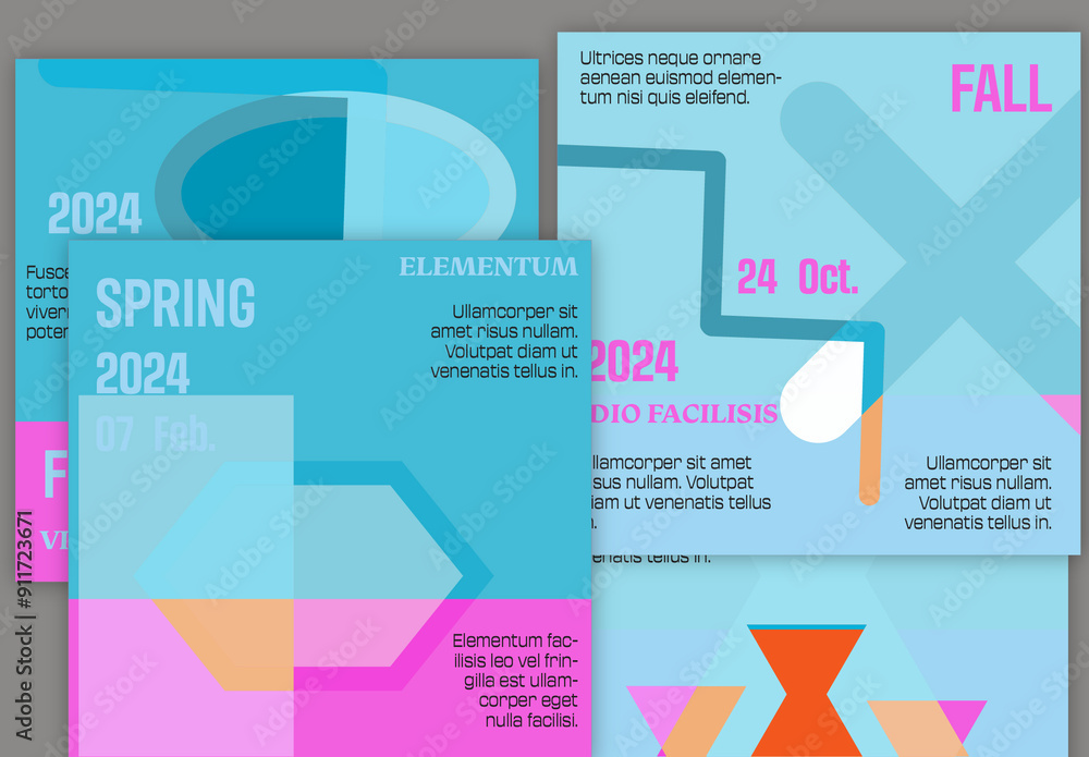 Social Media Square Post Layout Simple Overlapping Geometrical Shapes ...