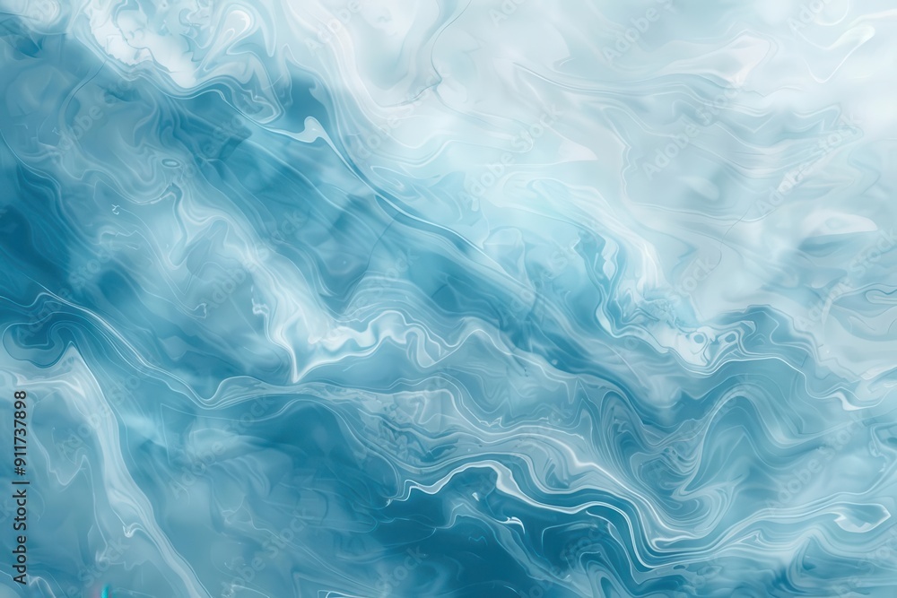 ethereal swirls of azure and white marbled paper texture delicate ...