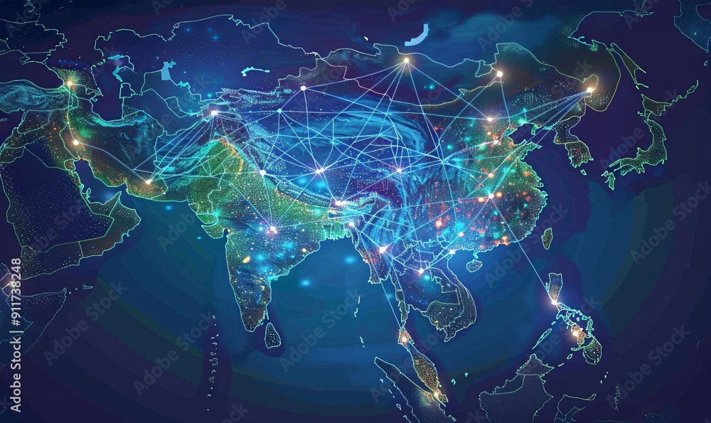 Map showing Chinese global network connectivity with India for ...