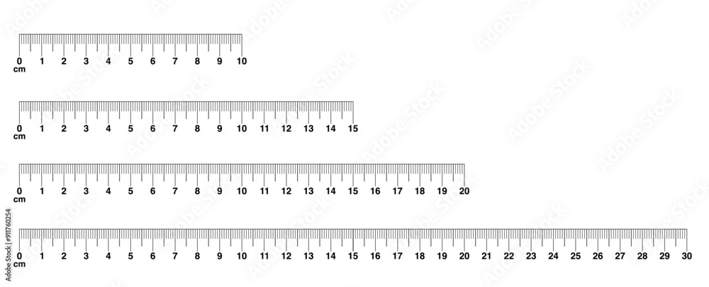 Rulersmetric rulers. Measuring tool. Centimeters measuring scale cm ...