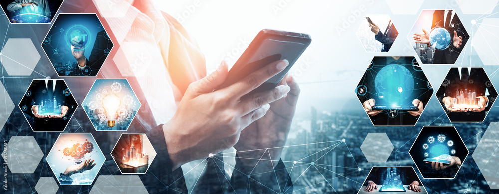 Communication technology , smart connection IOT and people network ...