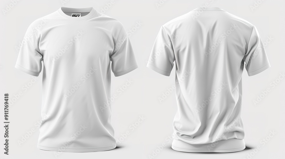 White t shirt template. Men's white t-shirt template, front and back ...