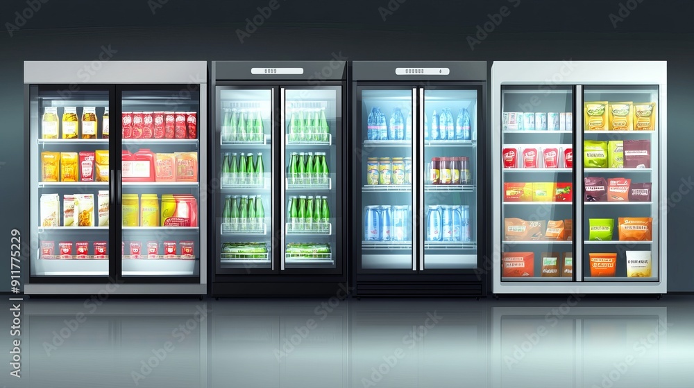 Realistic vector illustration of vertical and horizontal commercial ...
