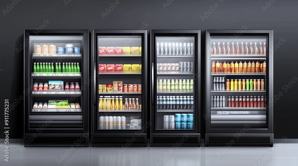 Realistic vector illustration of vertical and horizontal commercial ...