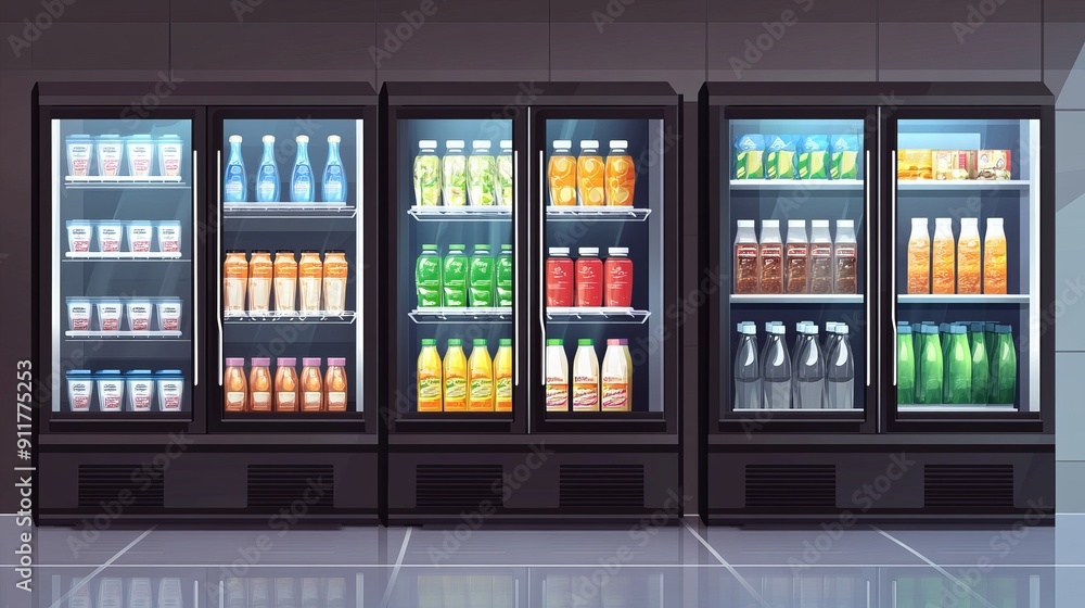 Realistic vector illustration of vertical and horizontal commercial ...