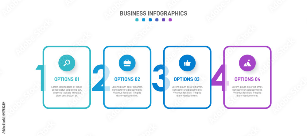 Horizontal progress bar featuring 4 arrow-shaped elements, symbolizing ...