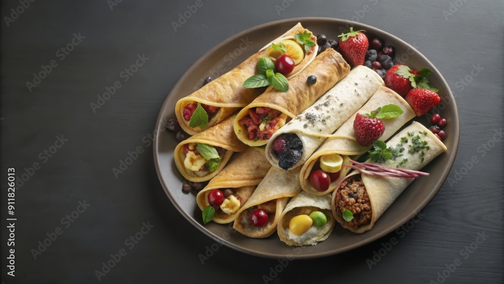 Delicious crepes filled with a variety of savory and sweet ingredients ...