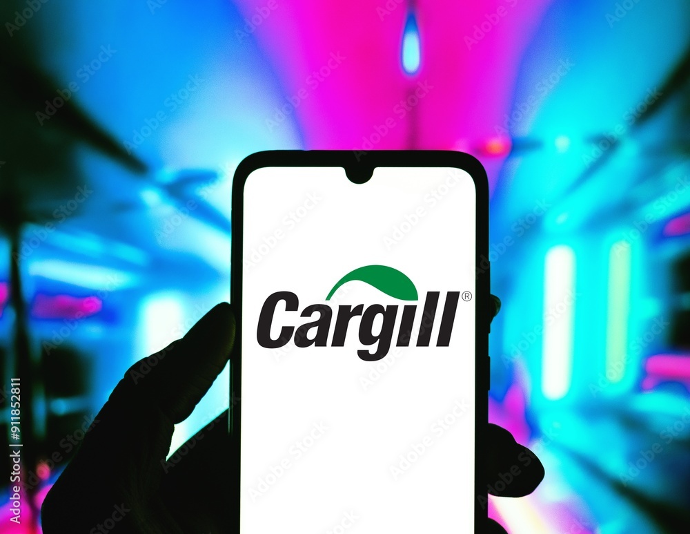 Photographic illustration of the Cargill logo is displayed on the ...