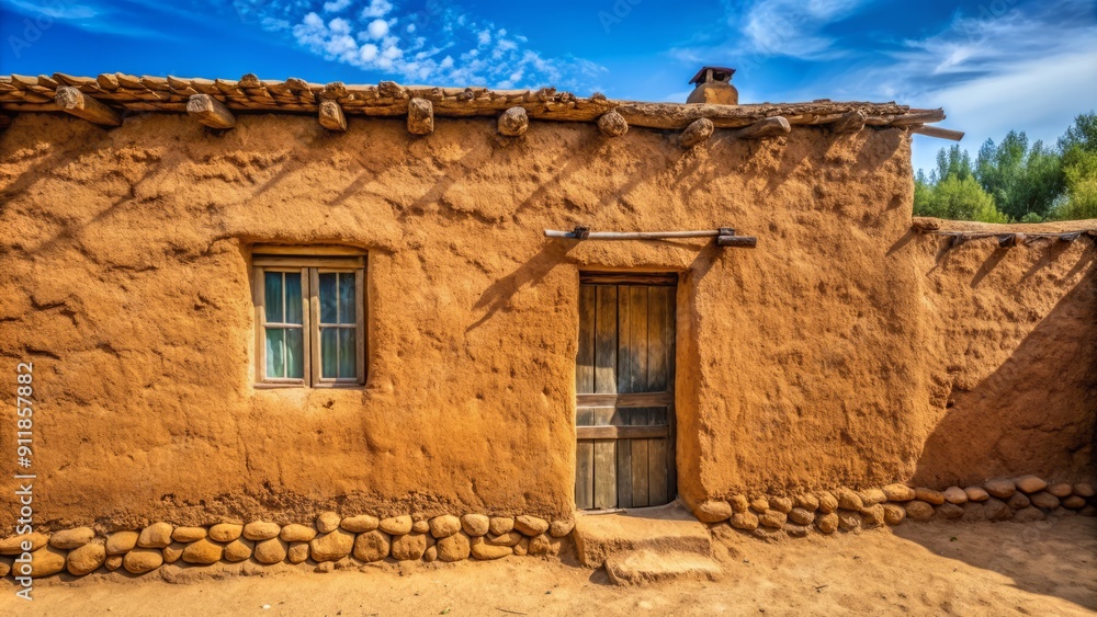 Rustic, earthy clay wall texture and background from traditional clay ...