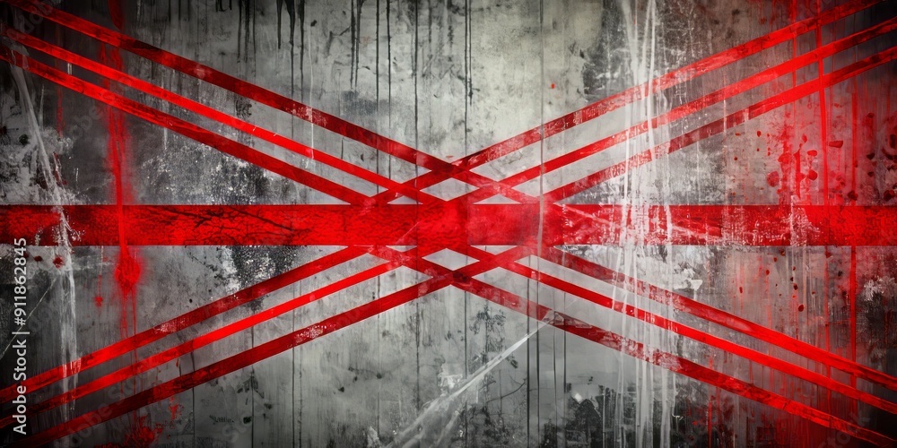 Grunge background with bold, red strike-through lines and underlined ...
