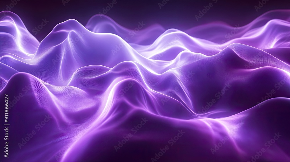 Ultraviolet wave shapes with a radiant glow, ideal for 3D mapping ...