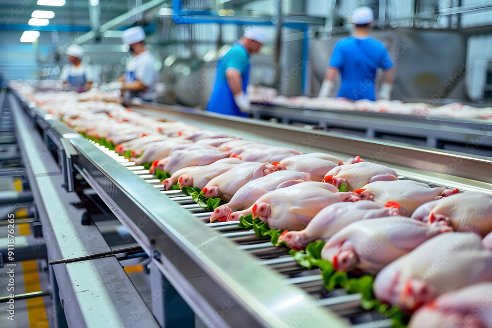 Poultry farm for the production of chicken meat. Industrial production ...