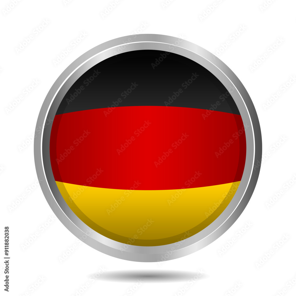 Germany Flag Button Isolated on White, 3D Illustration of the Germany ...