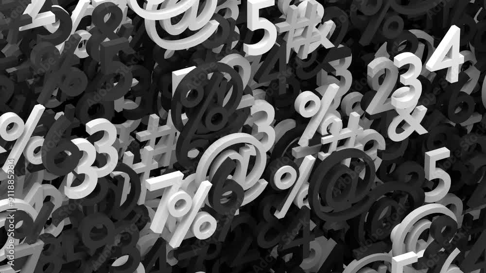 alphabet text or typography floating design 3d animation loop. Can be ...