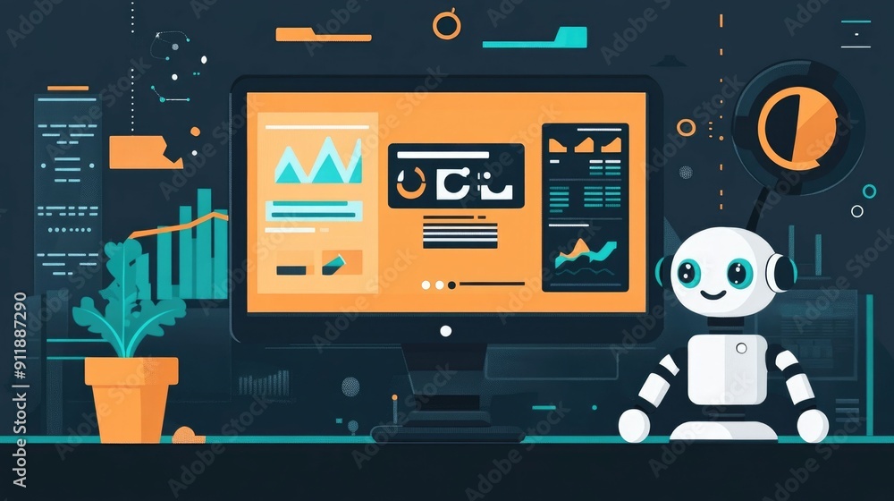 Robo advisor digital investment platform with AI powered analytics dashboard and modern ...