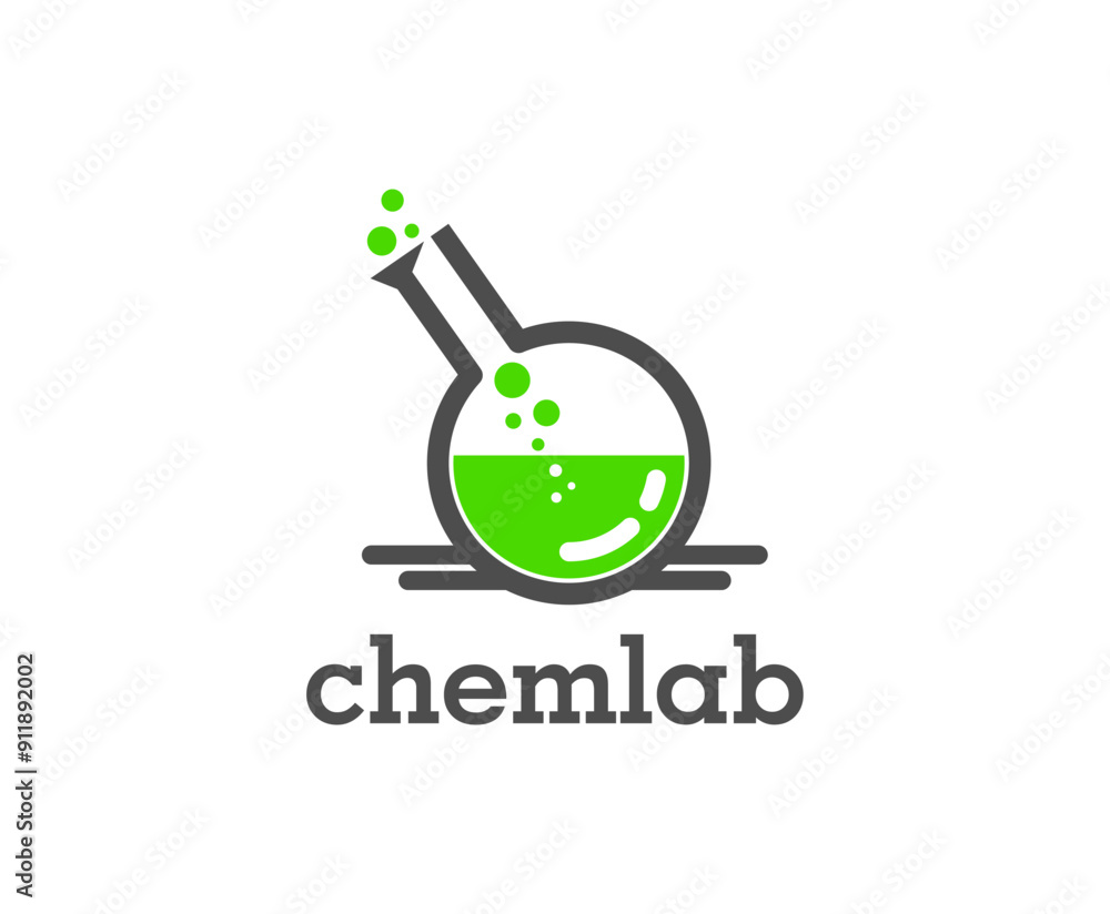 Science lab icon for chemical laboratory or chemistry research, vector ...