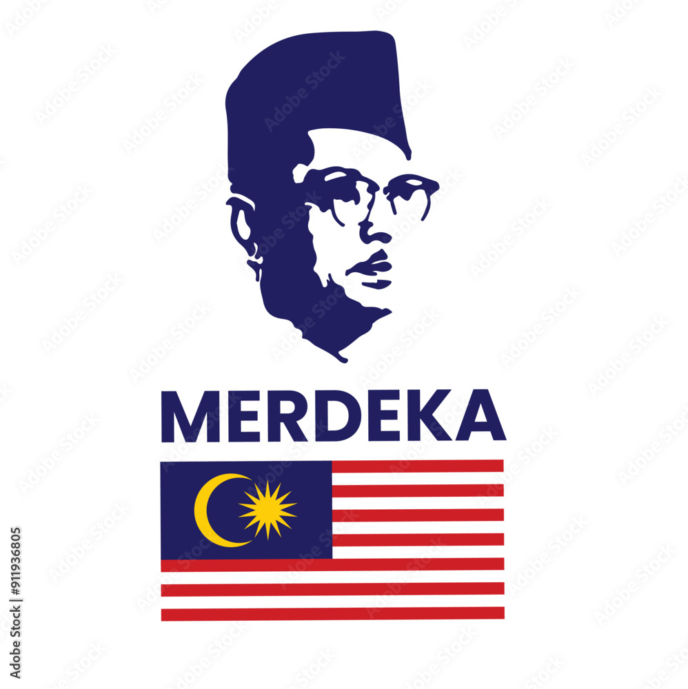 Art & Illustration Merdeka Celebration Graphic with Tunku Abdul Rahman ...