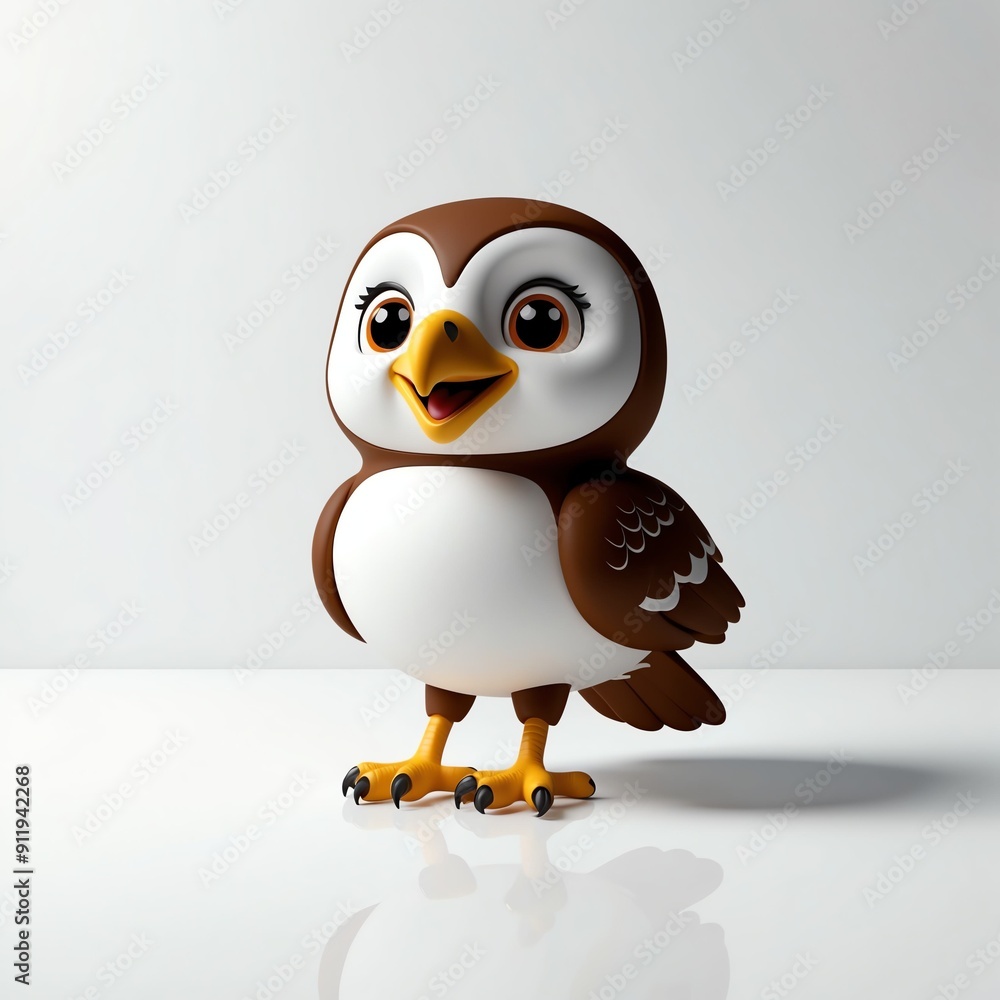 smiling cute hawk 3d cartoon character on plain white background 210 ...