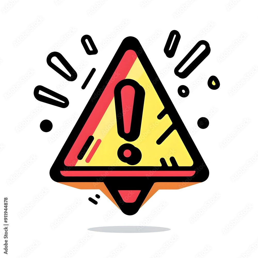 vector icon of an exclamation mark in triangle, simple design, white ...