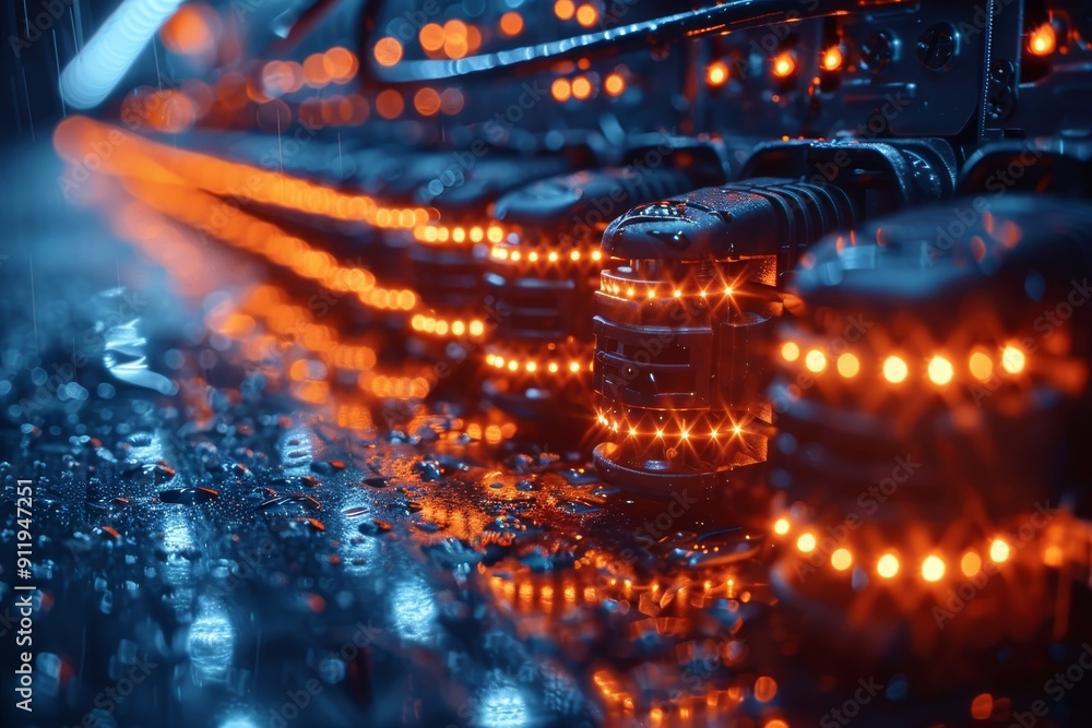 Structured cabling in data center for network hardware connecting data ...