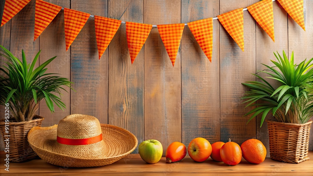 Festa junina de S?o Jo?o com decora??o em laranja e tema de arrai? de pre?o baixo , festa junina ...