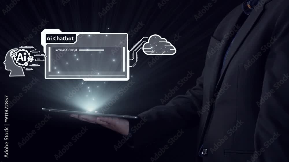 Human interact with AI artificial intelligence virtual assistant ...