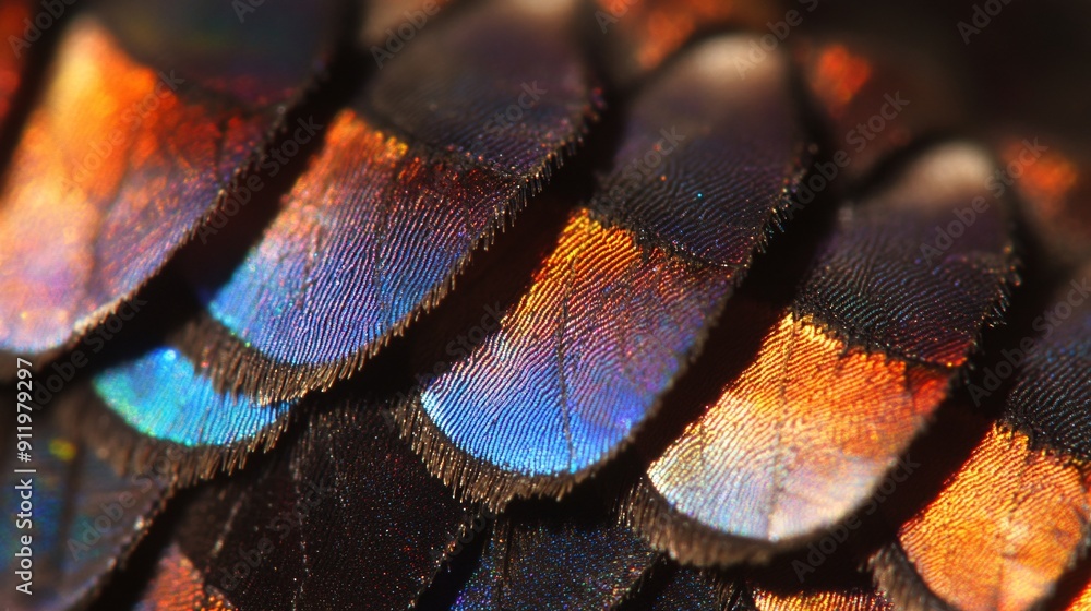 This photo presents an extreme close-up of a butterflyâ€™s wing ...