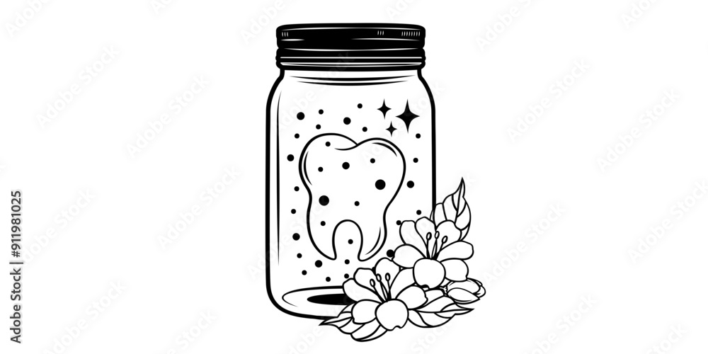 Jar with Tooth | Magical Jar | Tooth Fairy | Floral Tooth Jar | Tooth ...