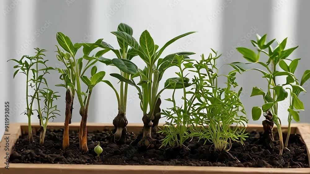 Vídeo do Stock: Plant growth animation. Illustrating the growth stages ...