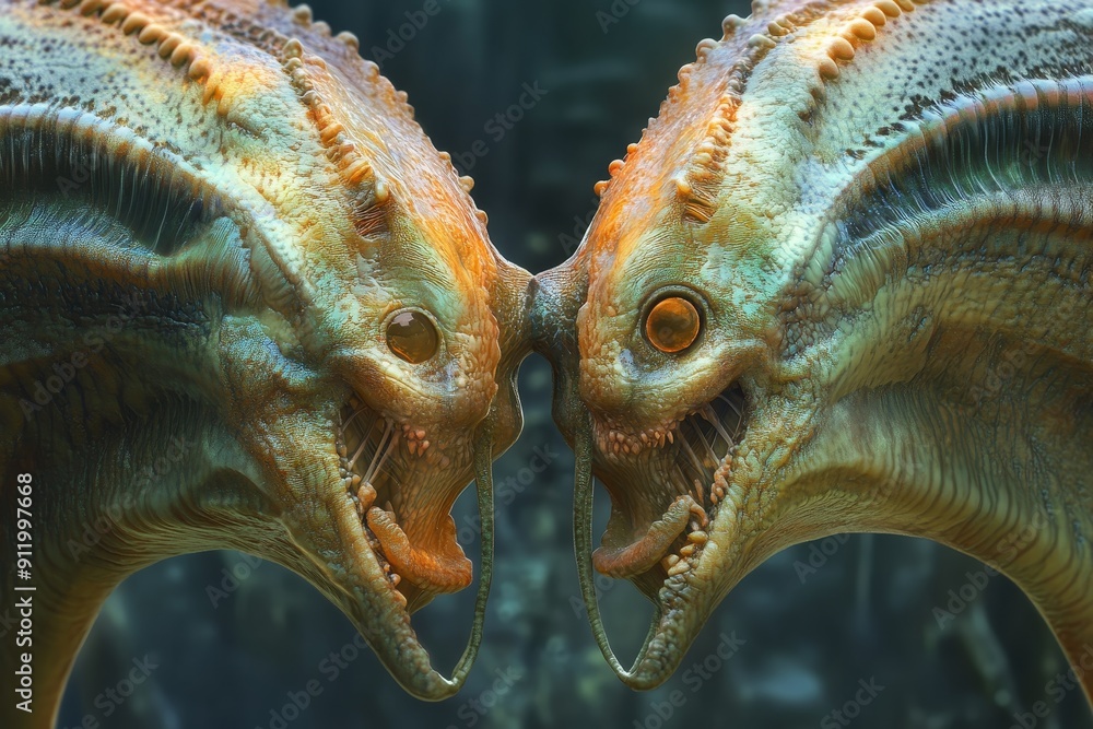 Detailed view of an alien symbiotic pair, one providing nutrients to ...