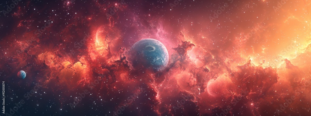 A highly realistic scene set in the depths of space featuring exactly ...