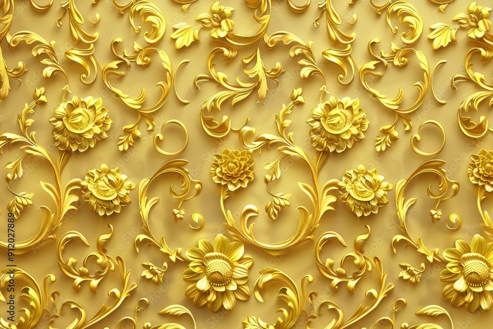 seamless gold background with intricate tile design is perfect for use ...