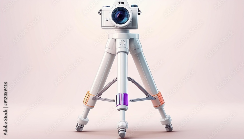 Photorealistic 3D Icon of a Professional Photography Tripod Featuring ...