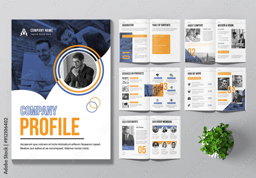 Company Profile Design Template Stock Template | Adobe Stock