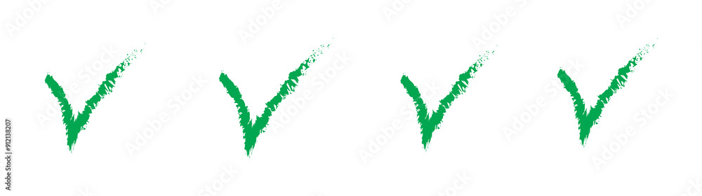 Fototapeta Green check mark and red cross icon set, circle, and square ...