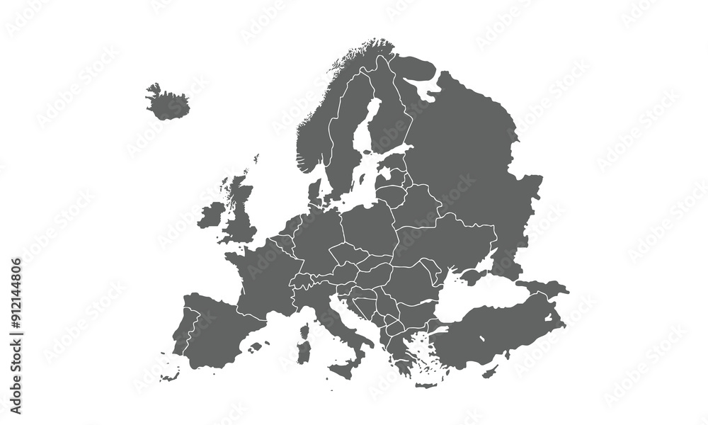 Europe map isolated on white background. for website layouts ...