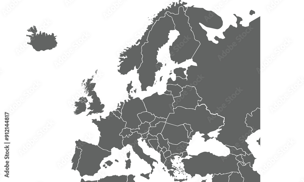 Europe map isolated on white background. for website layouts ...