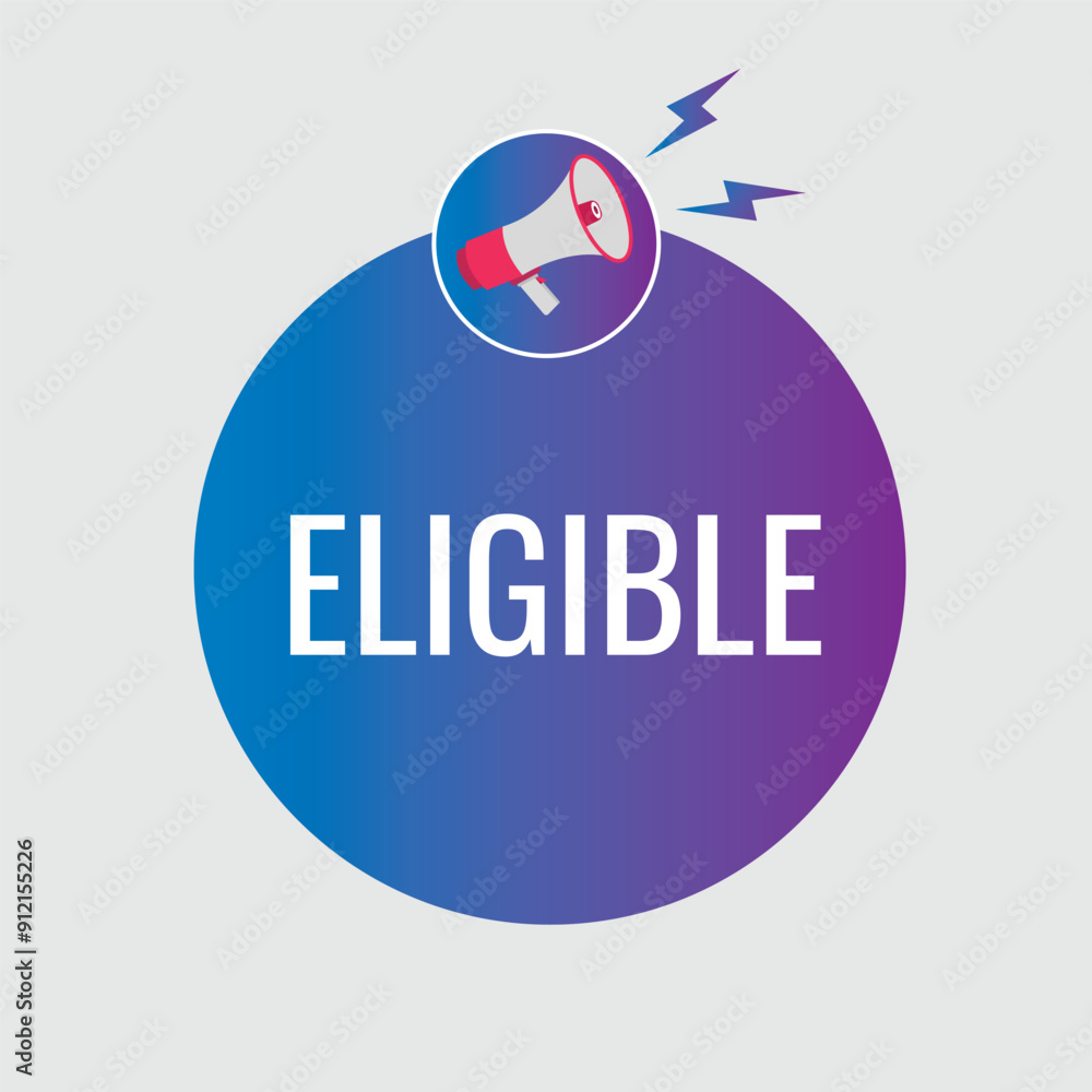 eligible button, banner, label, template for website. eligible text ...