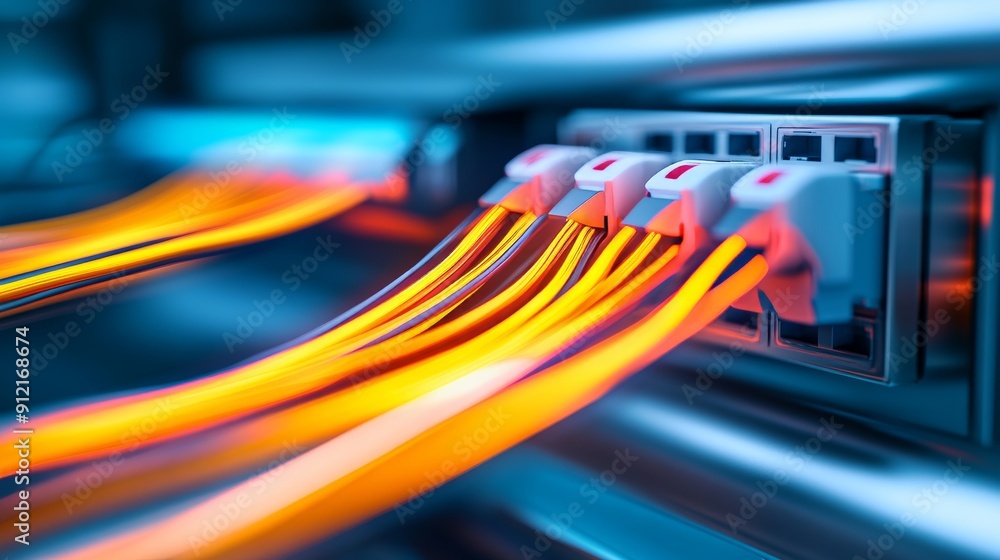 Detailed thermal image of electrical wiring inside a panel, showing ...