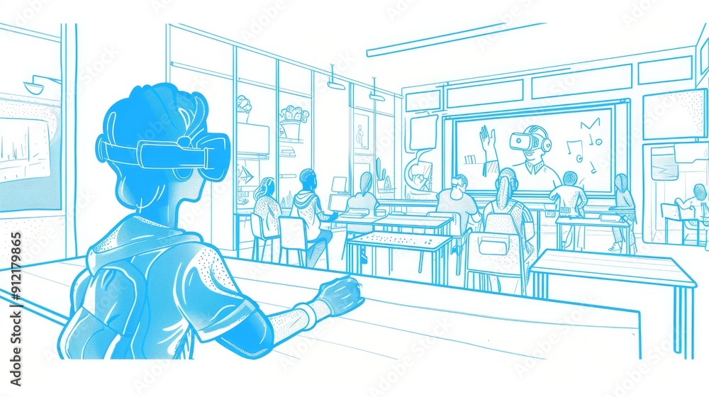 VR Education: Immersive Learning in the Classroom - A student wearing a ...