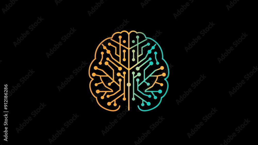 Artificial Intelligence Brain - Digital Mind Concept - An abstract ...