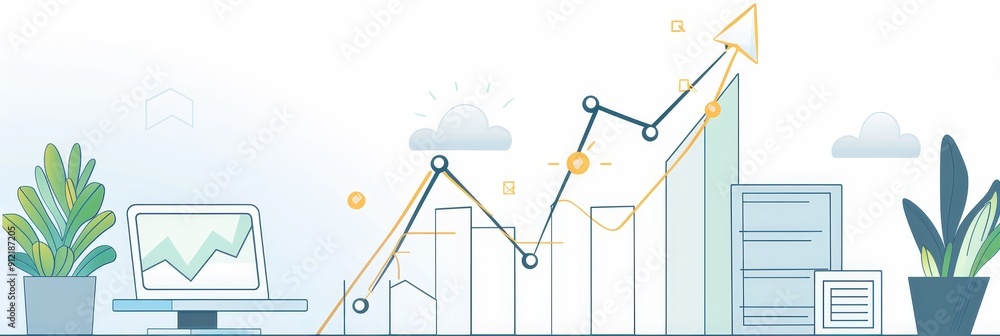 Business Growth and Success: Line Graph Illustration - A line graph ...