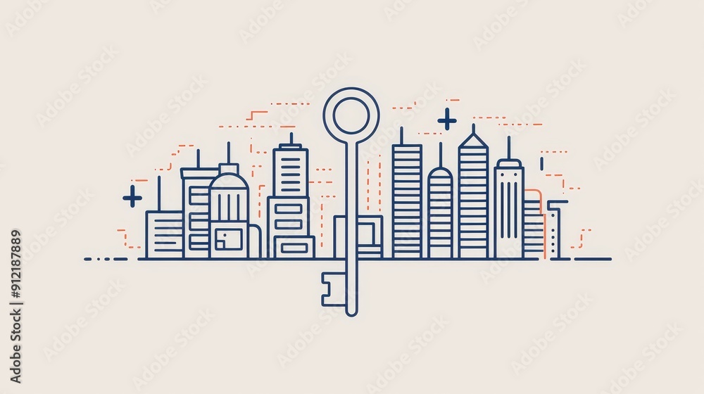 Cityscape Key: Unlock Your Urban Potential - This illustration ...