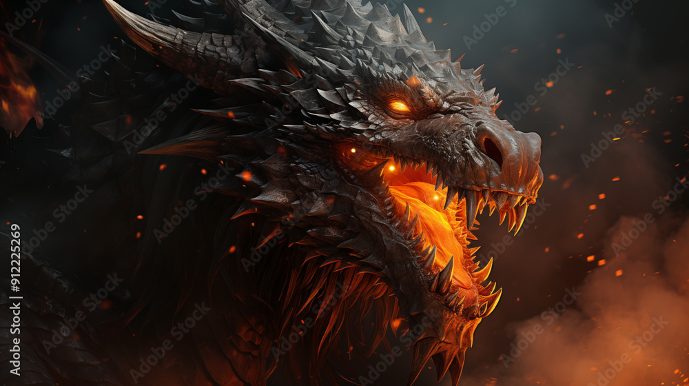 This video features a fire breathing dragon in a highly realistic ...