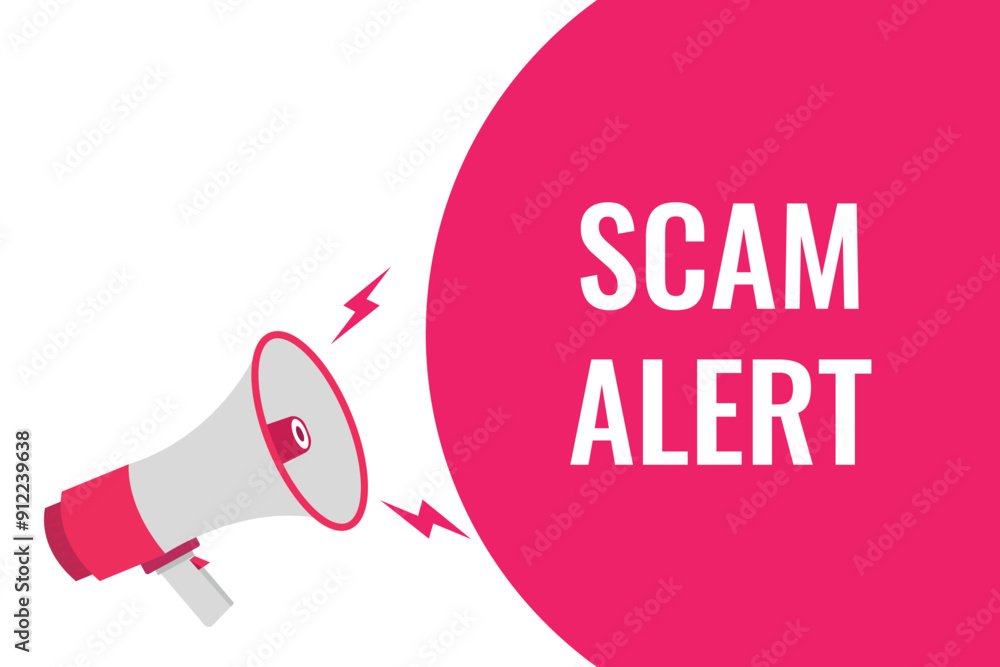 scam alert button, banner, label, template for website. scam alert text ...
