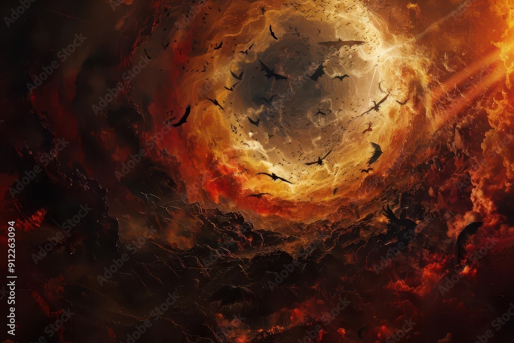 nightmarish descent into a surreal hellscape writhing figures and ...