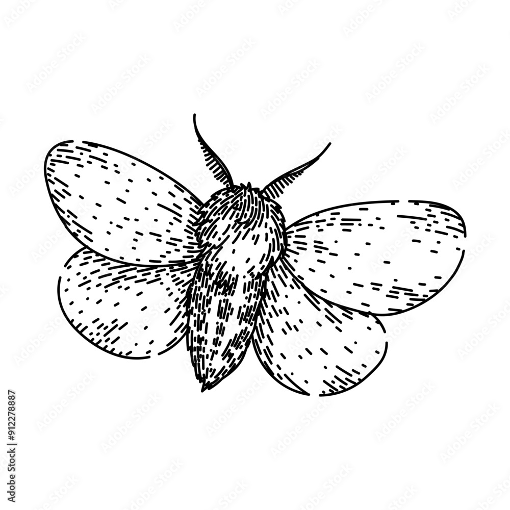 lepidoptera night moth hand drawn. scales flutter, crepuscular ...