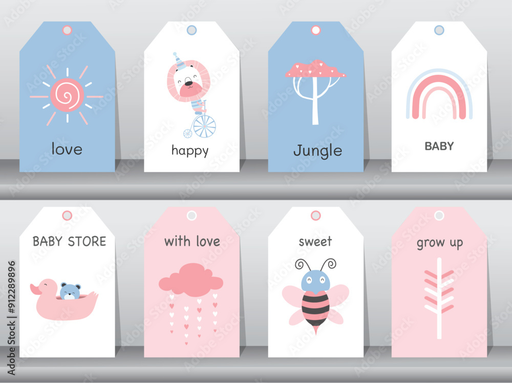 Set of cute animals design for tag and printable ,sale ,printable ...